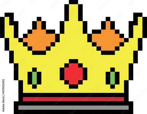 Crown Pixel Art Vector Illustration Stock Vector Adobe Stock