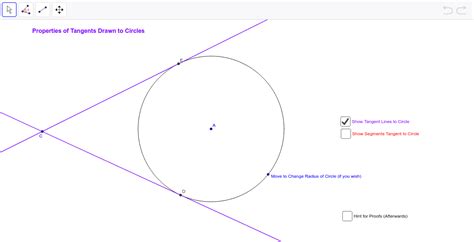 Properties Of Tangents Geogebra