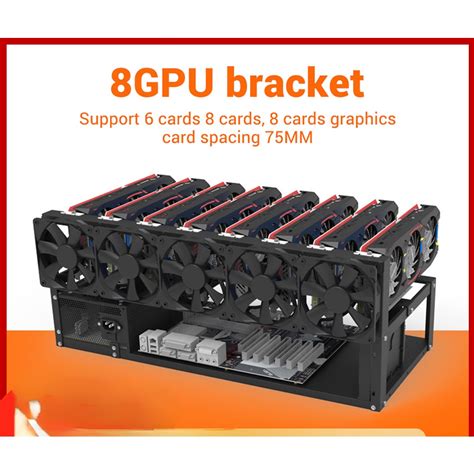 8 Gpu 6 Gpu Bracket Mining Frame Rig Case Aluminum Stackable Open Miner 8 Gpu 6 Gpu Bracket Mining Frame Rig Case Aluminum Stackable Open Miner