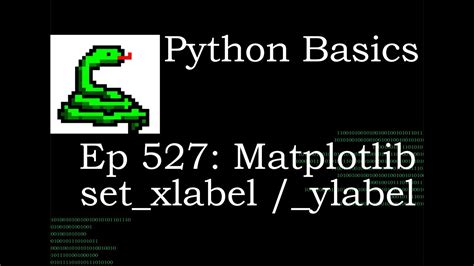 Python Basics Tutorial Matplotlib Set Xlabel And Set Ylabel Youtube