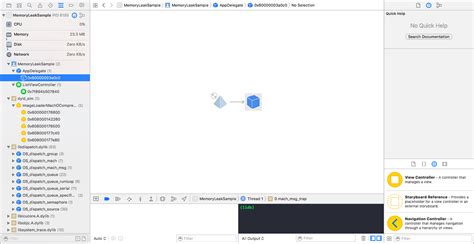 Ios Xcode 8 Memory Graph Says No Selection And Not Working Stack Overflow