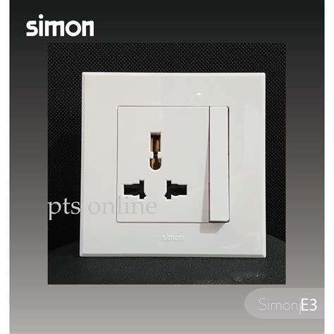 Simon E3 White 13a Universal Switch Socket Outlet Big Rocket Multi Plug Socket Travel