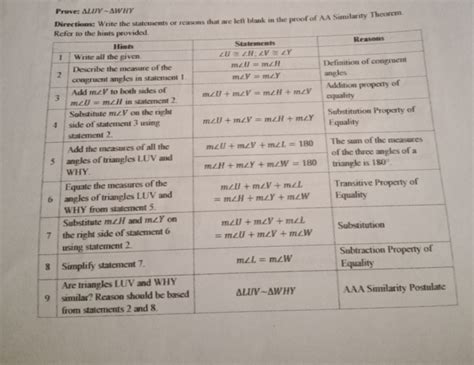 Solved Prove Delta Luv Delta Why Directions Write The Statements Or