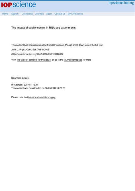 Pdf The Impact Of Quality Control In Rna Seq Experiments
