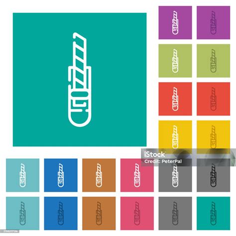 Cutter Outline Square Flat Multi Colored Icons Stock Illustration Download Image Now