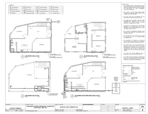 Sanitary And Plumbing Sample Plan Ground Water Source Municipal Water Supply Sala Diningarea
