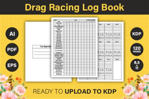 Drag Racing Log Book KDP Interior Graphic By Achrafbyk Creative Fabrica