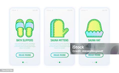 사우나 및 스파 장비 얇은 라인 아이콘 세트 목욕 슬리퍼 사우나 장갑 사우나 모자 현대 벡터 그림입니다 개인 장식품에 대한 스톡 벡터 아트 및 기타 이미지 Istock