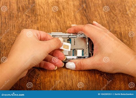 Change Of The SIM Card In A Smartphone Stock Image Image Of Card Cellular