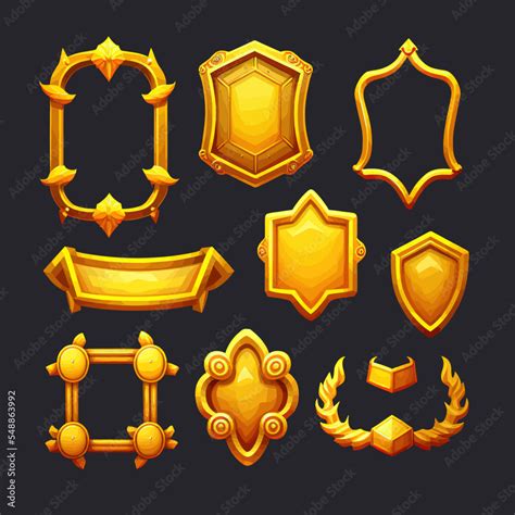Game Ui Frames Gold Medieval Menu Elements Avatar Ui Fantasy Gold