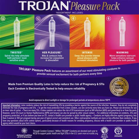 Trojan Pleasure Variety Pack Condoms 36 Count Pack Of 1