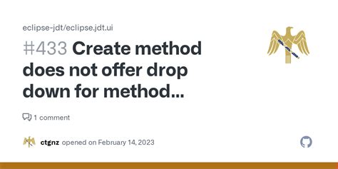 create method does not offer drop down for method modifiers · issue 433 · eclipse jdt eclipse