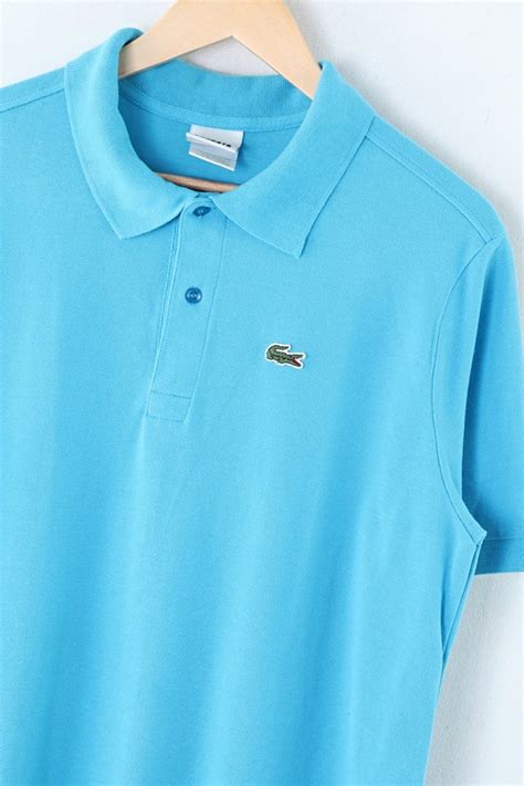 L 라코스테 반팔 카라 티셔츠 면 놈코어 블루 세컨웨어