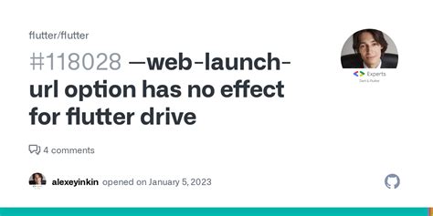 web launch url option has no effect for flutter drive · issue 118028