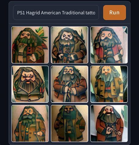 Ps1 Hagrid American Traditional Tattoo R Weirddalle