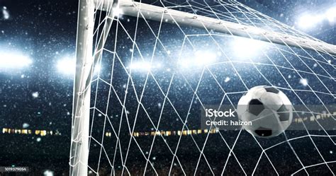 볼은 눈이 하는 동안 프로 축구 경기장에 목표에 파리의 사진 게이트에 대한 스톡 사진 및 기타 이미지 게이트 겨울 공 스포츠 장비 Istock