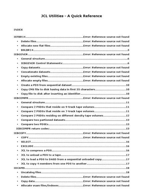 Jcl Utilities A Quick Reference Pdf Parameter Computer