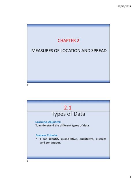 2 Measures Of Location And Spread Pdf