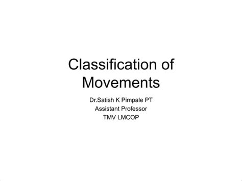 Classification Of Movement Pdf