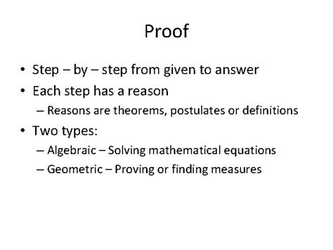 Proofs Geometry Chapter 2 Proof Step By Step