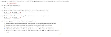 Solved A Random Sample Of 55 Observations Was Taken The