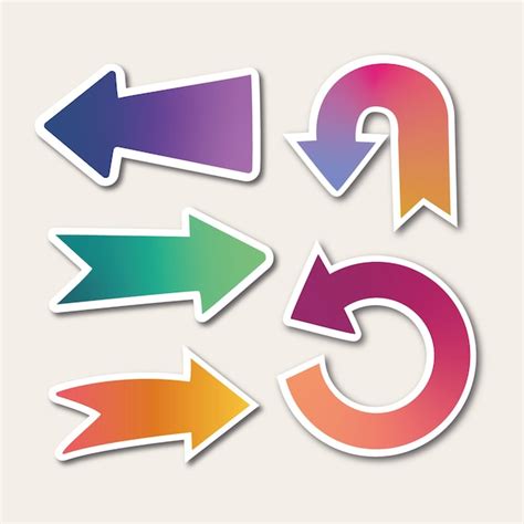 Premium Vector Multicolored Arrows Illustrations Set