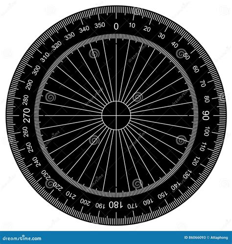 Protractor Protractor Actual Size Graduation Isolated On Background