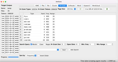 Screenshot Of Lexical Bundle Analysis In Antconc Download Scientific