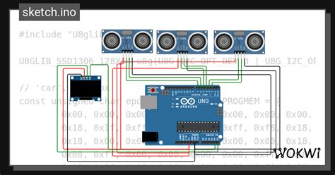 car parking sensor wokwi arduino and esp32 simulator