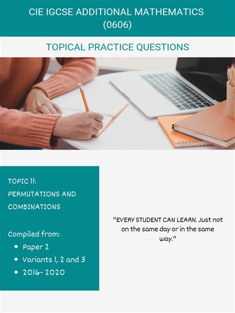 11 Cie Igcse Additional Mathematics Paper 2 Topical Past Paper Permutations And Combinations Pdf