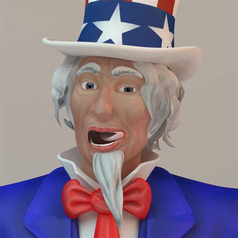 Rigged Character Uncle Sam 3d Max