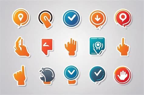 Hand Cursor Icon Set Click Icon Vector Hand Click Pointer Premium Ai