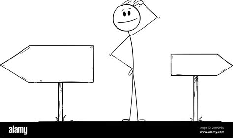 choose your direction vector cartoon stick figure illustration stock vector image and art alamy