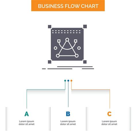 3d Edit Editing Object Resize Business Flow Chart Design With 3 Steps Glyph Icon For