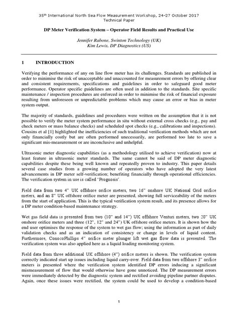 Meter Verificastion Pdf Flow Measurement Verification And Validation