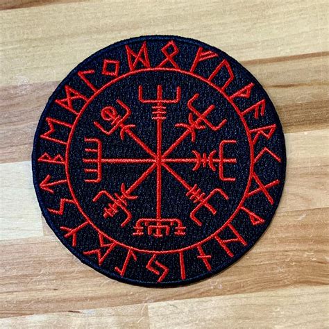 Icelandic Compass Iron On Patch Embroidered Norway Historical Viking