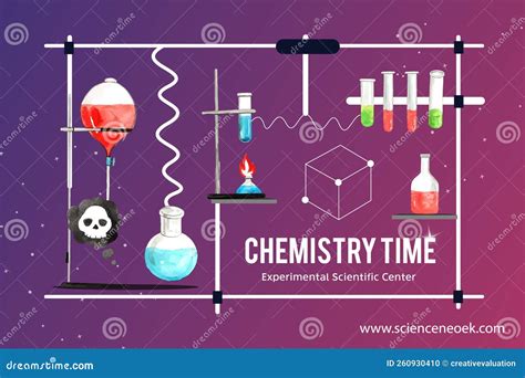 Science Frame Design With Laboratory Supplies Watercolor Illustration Stock Illustration