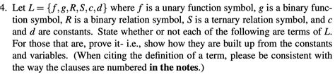 Solved Let L Fgrscd ﻿where F ﻿is A Unary Function