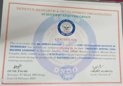 Shreya Pansari On Linkedin Winterinternship Drdo