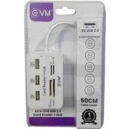 Evm All In One Usb 2 0 Card Reader Plus Usb Hub