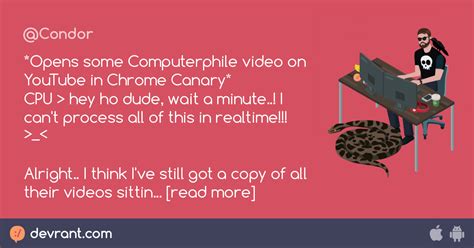 Fuck Web Browsers Opens Some Computerphile Video On YouTube In Chrome Canary CPU Hey Ho