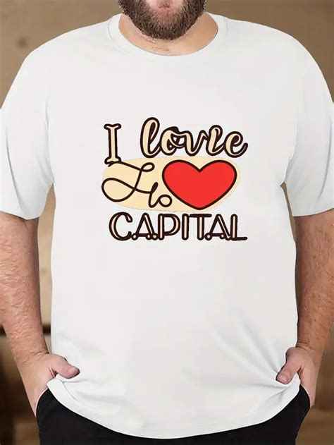 Plus Size Tees Mens Love Graphic Print T Shirt Temu Philippines