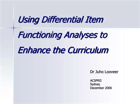 ppt using differential item functioning analyses to enhance the