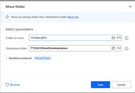 solved how to move a single folder at flow power platform community
