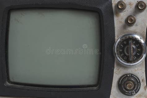Old Vintage Analog Tv Set With Blank Screen For Your Text Or Image