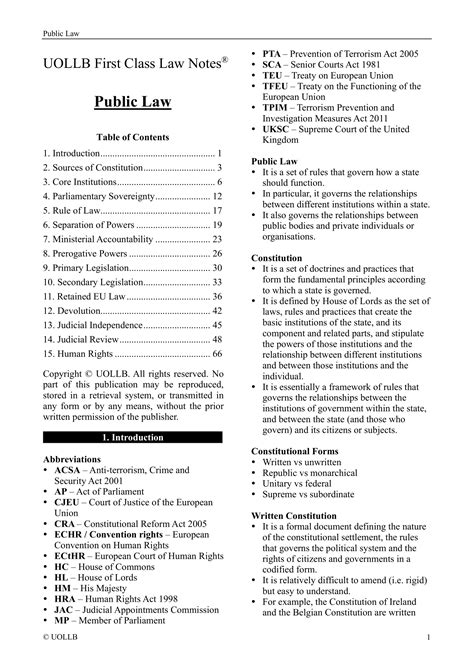 Law Notes Uollb First Class Law Notes®