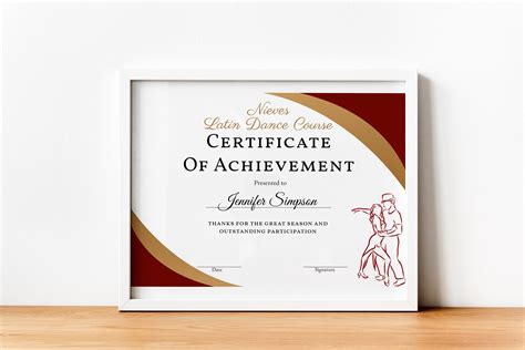 Dance Award Certificate Dance Team Certificates Certificate