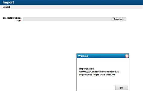 Import Of The Afx Standard Connectors Fails With Ut000020 Connection