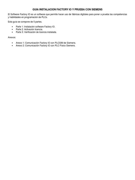 Version 243 Siemens Guia Instalacion Factory Io Pdf Archivo De