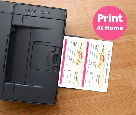 Pink Printable Birthday Cheque Gift Cheque Template For Girls In Euros Pounds And Dollars